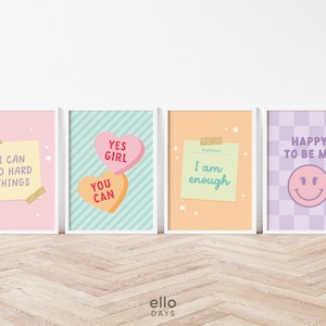 Positive Affirmations Girl Room Decor Motivational Posters Gallery Wall ...