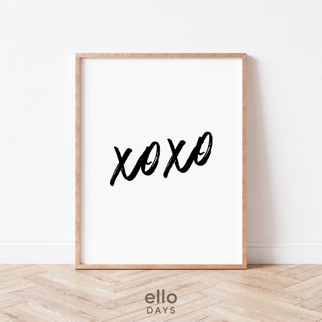 XOXO Typography Print, Word Art Poster Sign, Valentine Gift Print ...