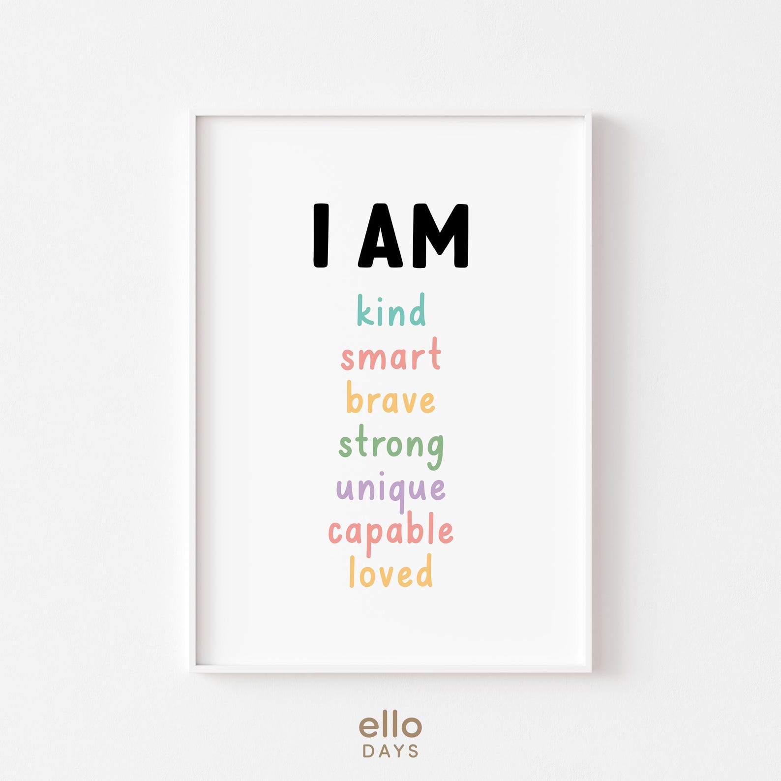 Kids Affirmation Poster Set of 3, Positive Affirmations Wall Art Bundle ...
