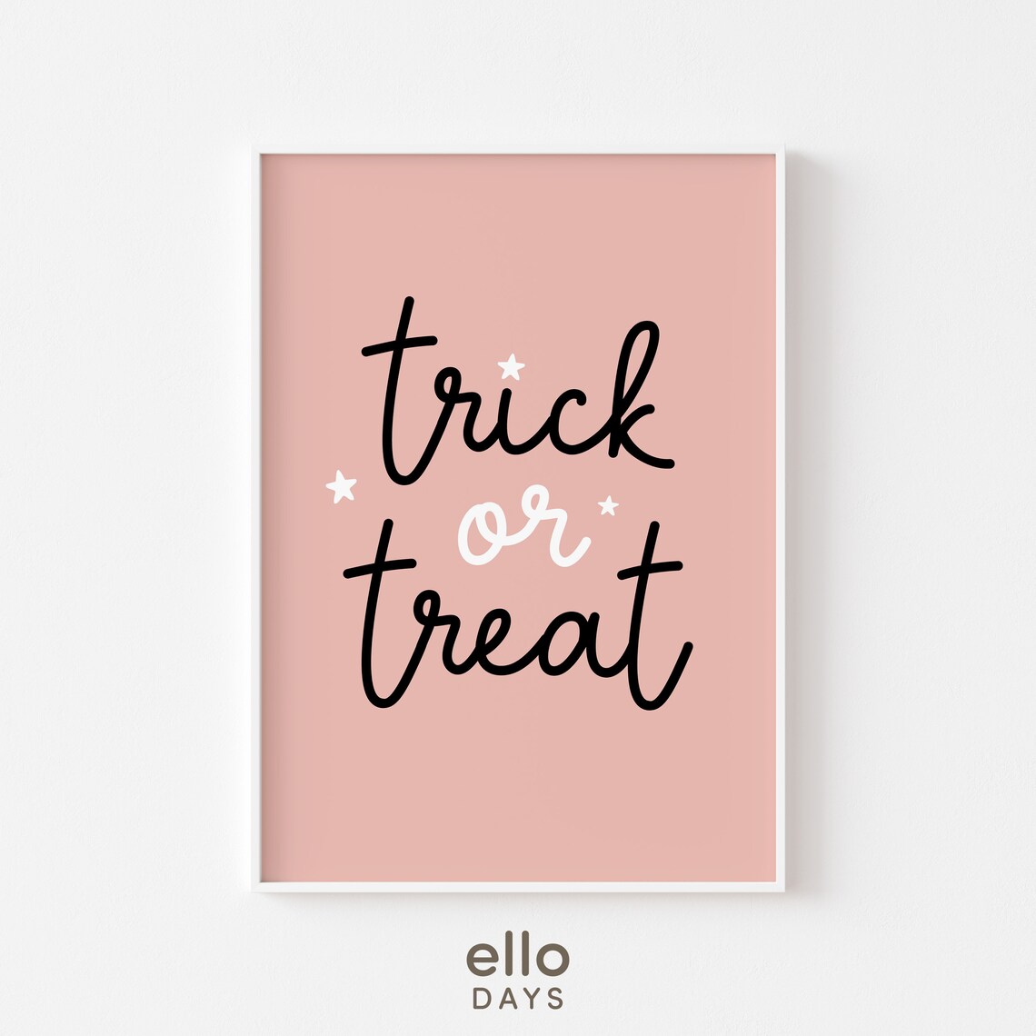 Pink Halloween Trick or Treat Printable Sign Halloween Wall - Etsy