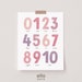 Rose Pink Numbers 1 10 Printable Wall Art Poster Educational Poster ...