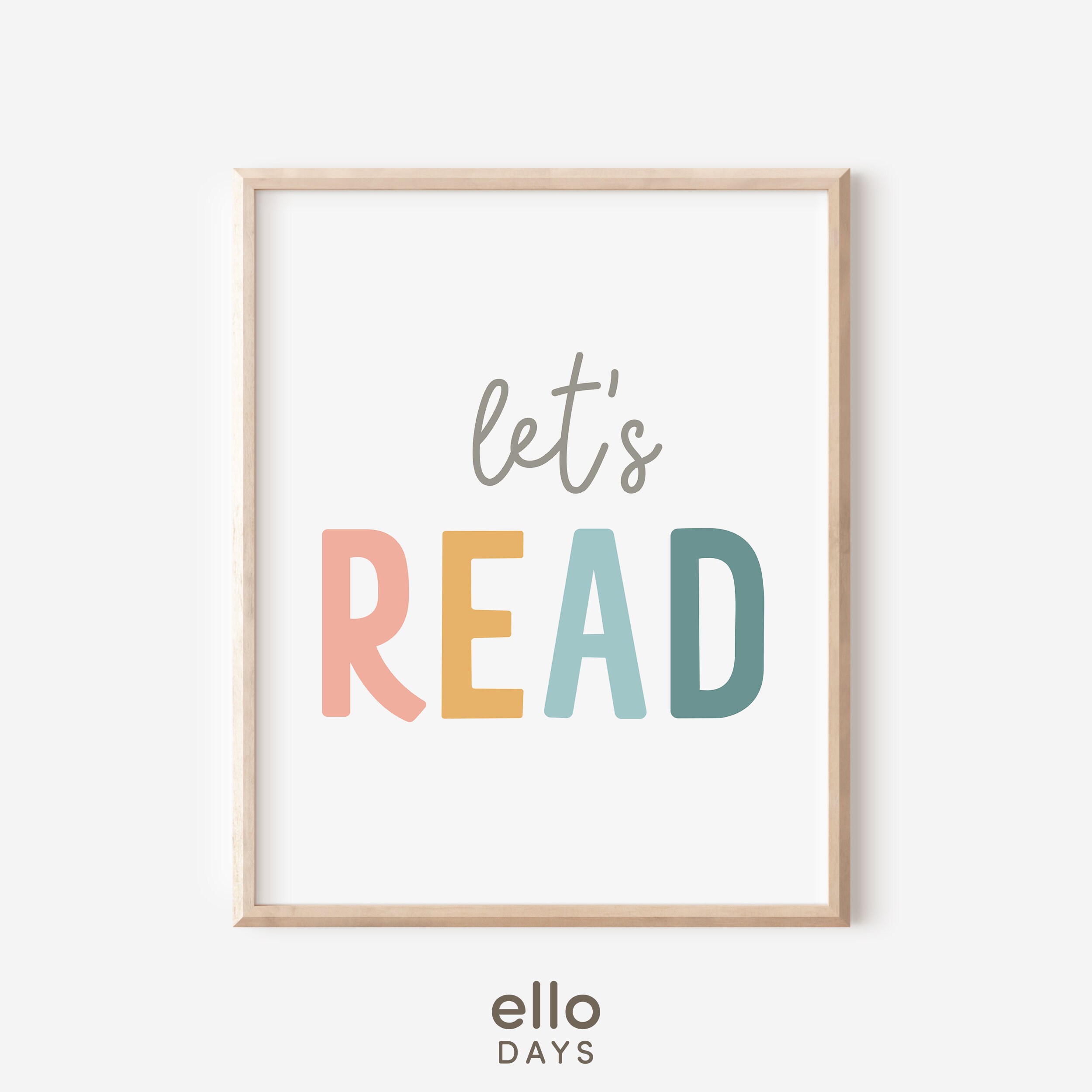 Let's Read Wall Art Print, Classroom Homeschool Posters, Reading Corner ...