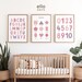 Pink Educational Poster Set of 6, Classroom Poster Bundle, Playroom ...