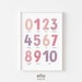 Rose Pink Numbers 1 10 Printable Wall Art Poster Educational Poster ...