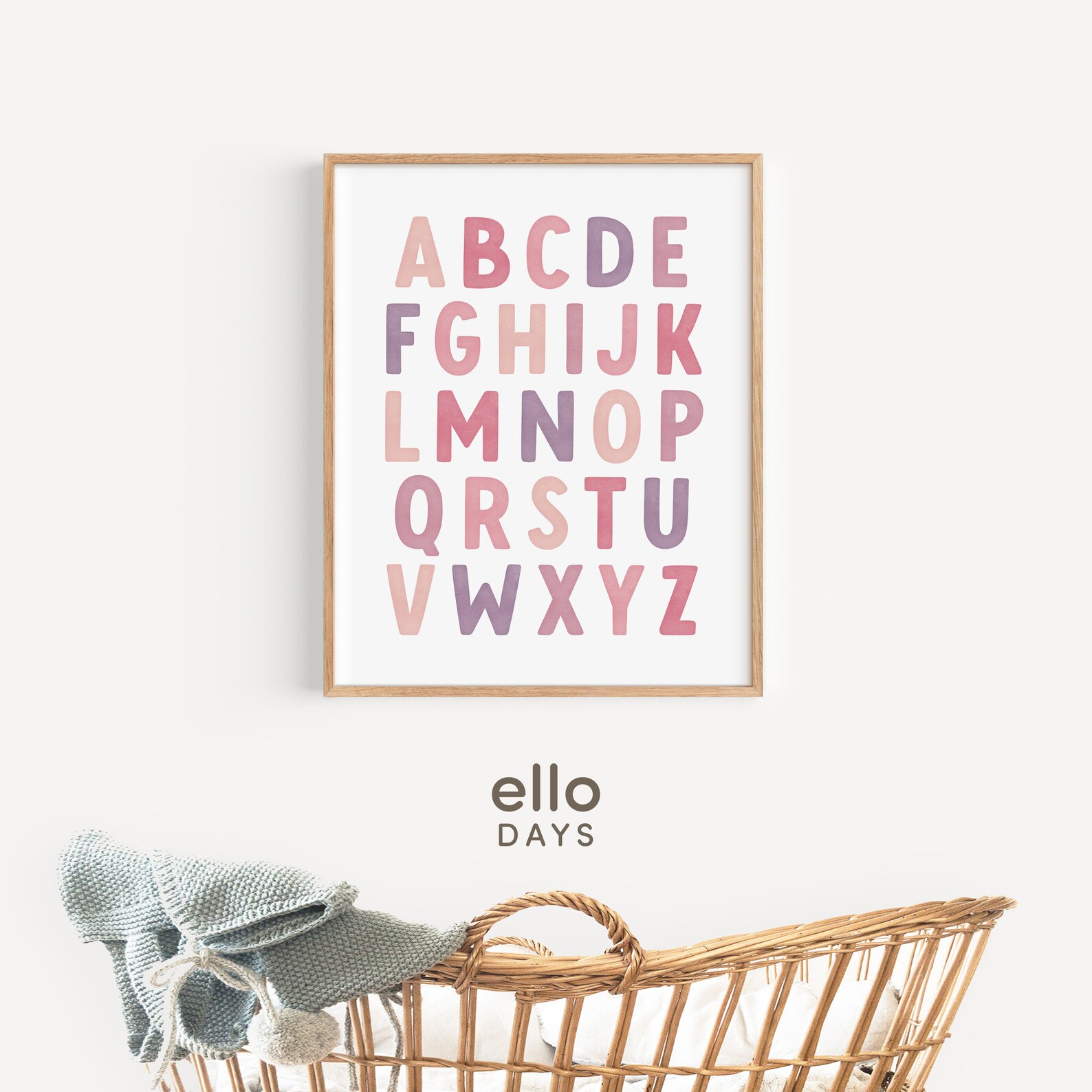 Alphabet Shapes Numbers 1-10 Printable Wall Art Bundle Pink - Etsy