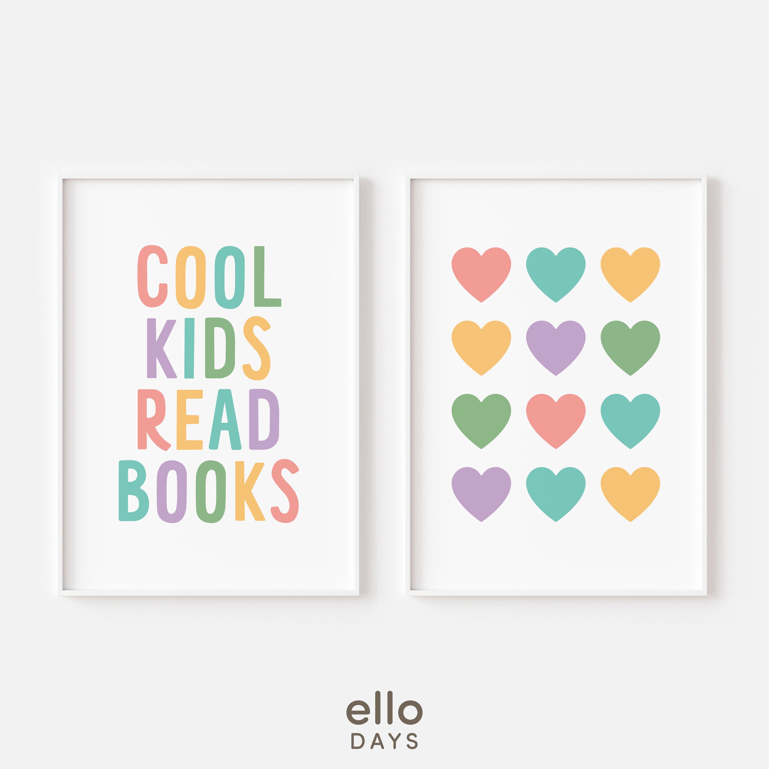 Playroom Reading Poster Bundle Set of 4, Reading Corner Wall Prints ...