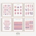 Pink Educational Poster Set of 6, Classroom Poster Bundle, Playroom ...