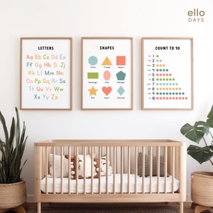 Toddler Preschool Educational Posters, Set of 6 Classroom Prints ...