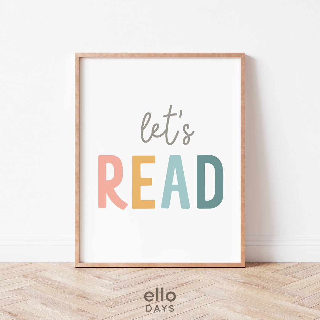 Let's Read Wall Art Print, Classroom Homeschool Posters, Reading Corner ...