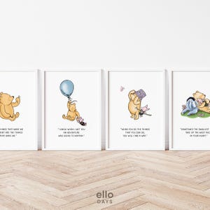 Classic Winnie-the-pooh Favorite Quotes Gallery Wall Set Poster, Winnie ...