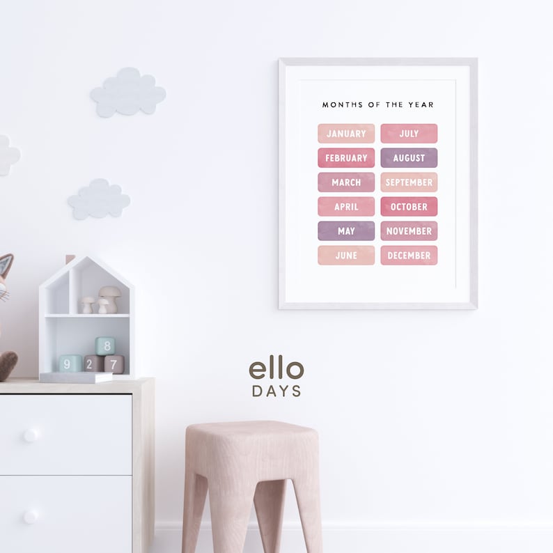 Calendar Chart for Classroom Decoration, Months of the Year Learning ...