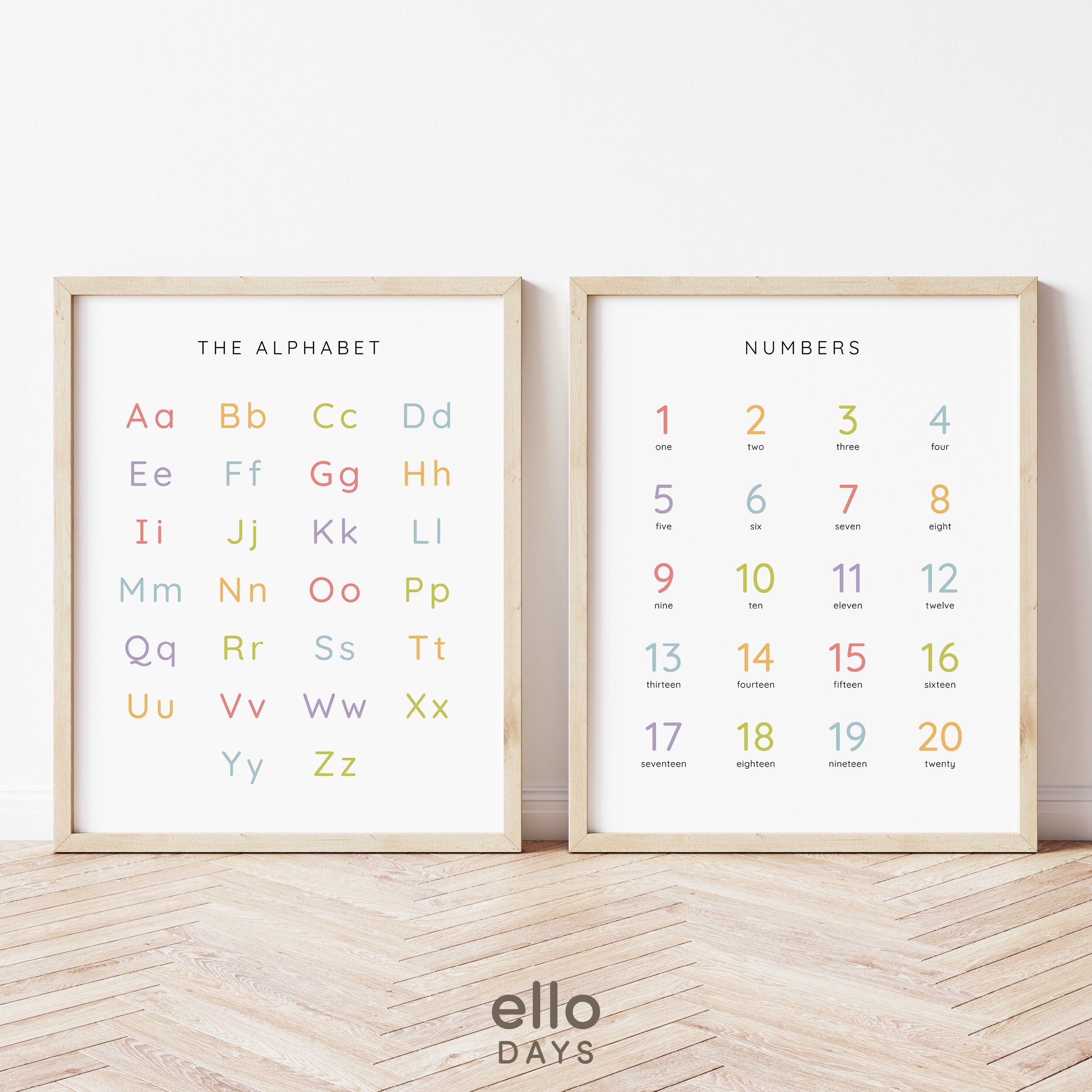 Educational Poster Set of 4, Minimalist Learning Charts for Classroom ...