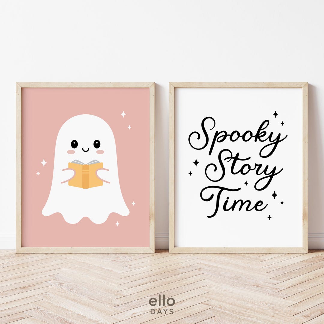 Halloween Classroom Reading Corner Wall Art Decor, Cute Reading Ghost ...
