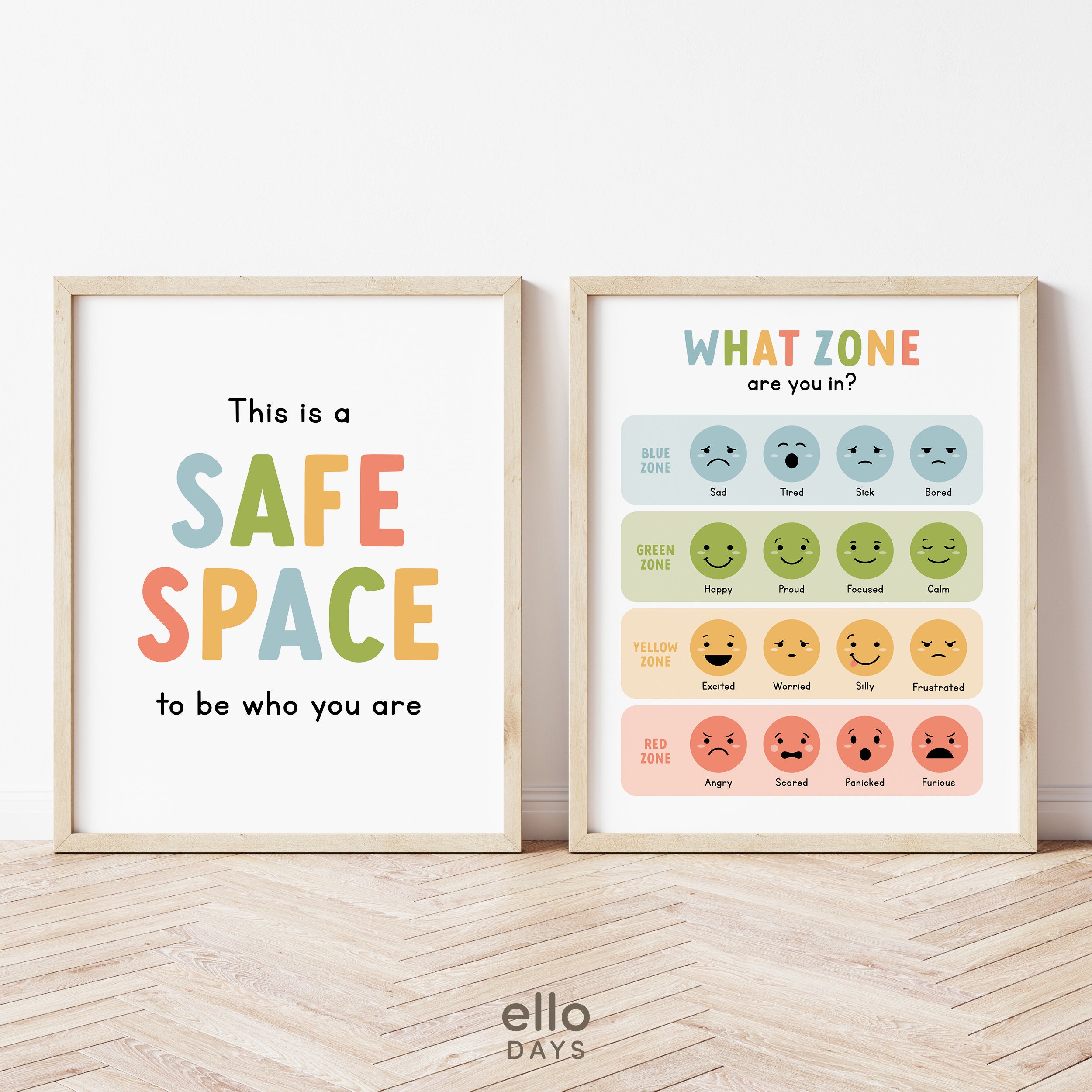 Safe Space Zone Regulation Poster Bundle, Emotions Feelings Chart ...