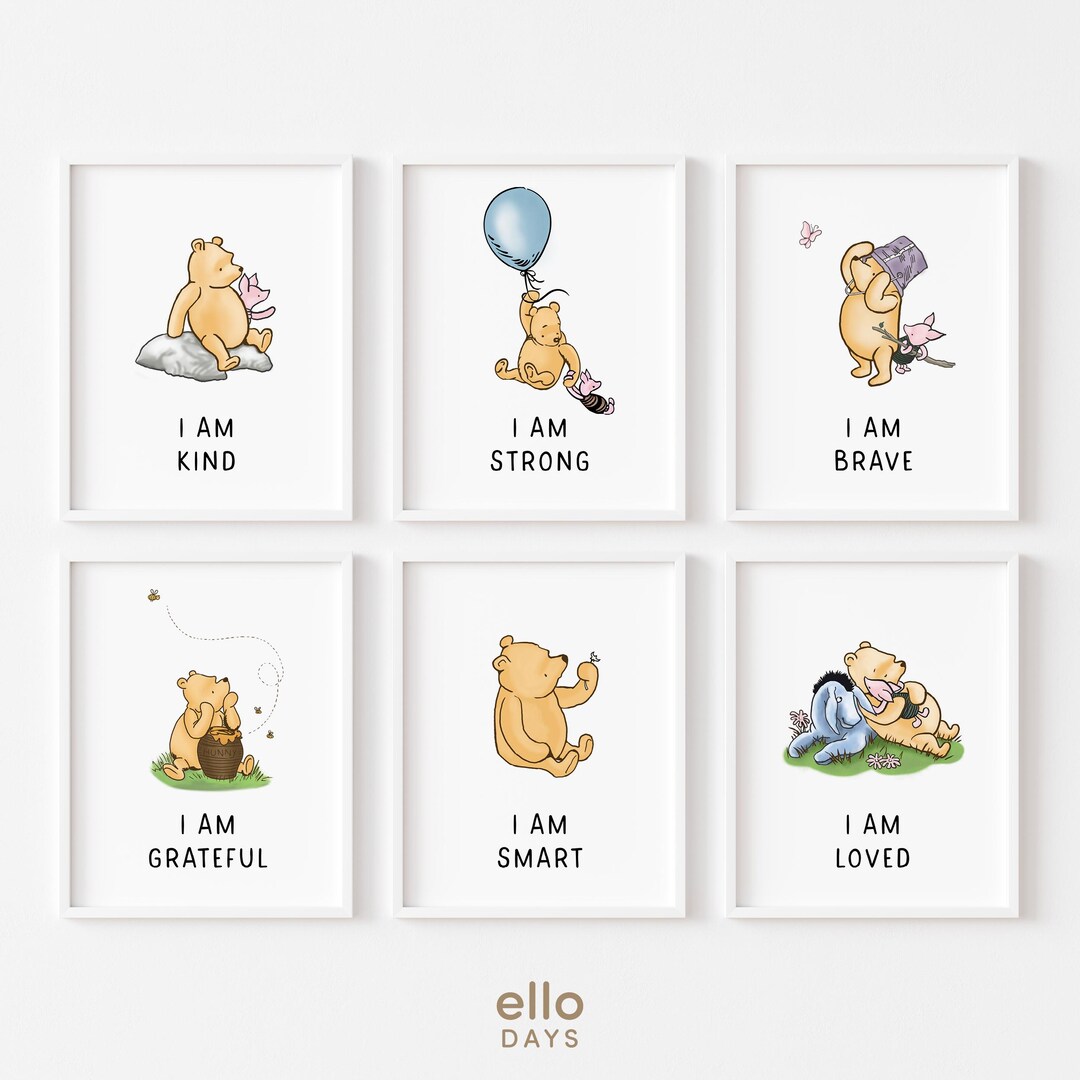 Classic Winnie-the-pooh Motivational Poster, Self Love Affirmation ...