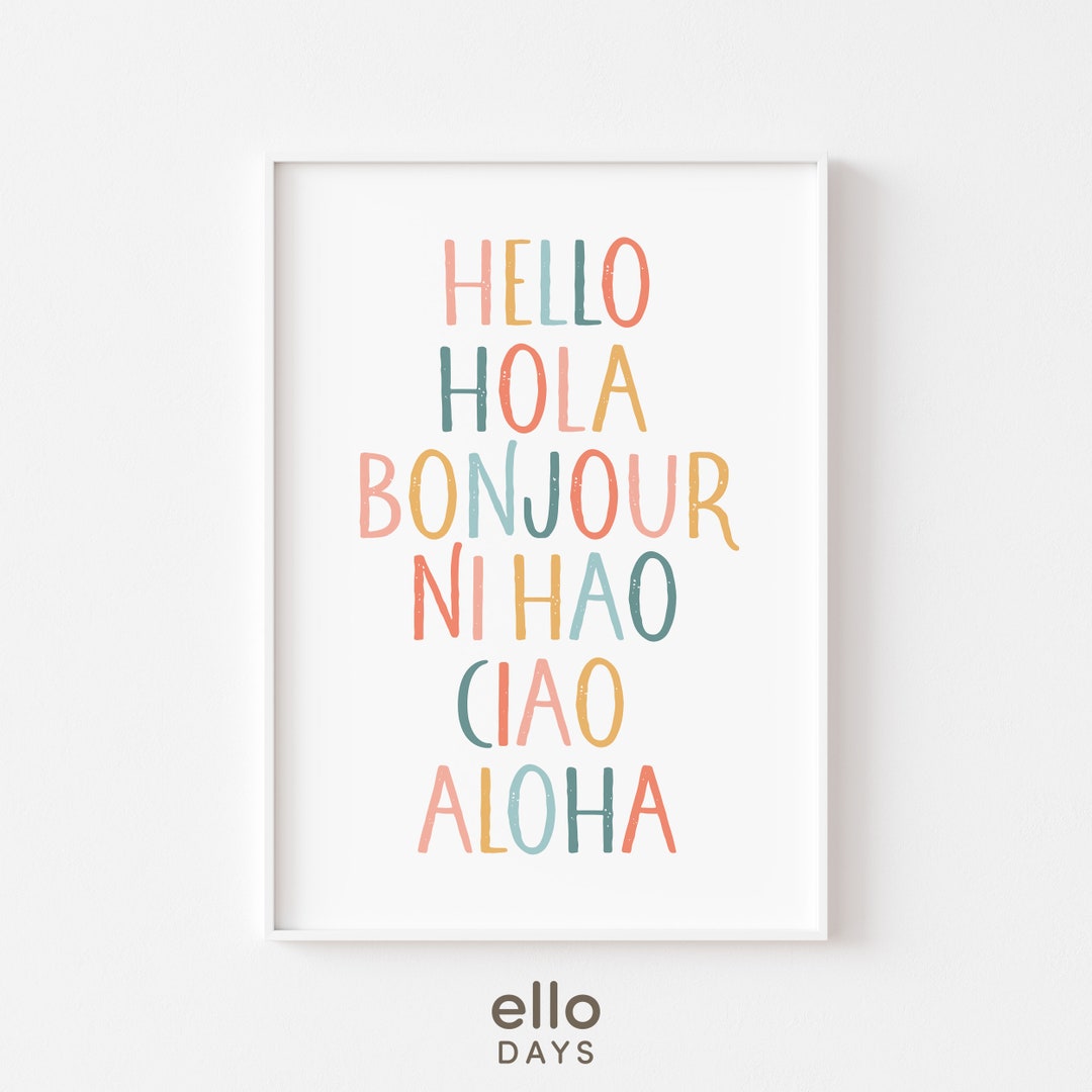 Hello Different Languages Sign, Store Greeting Sign Multilingual Poster ...