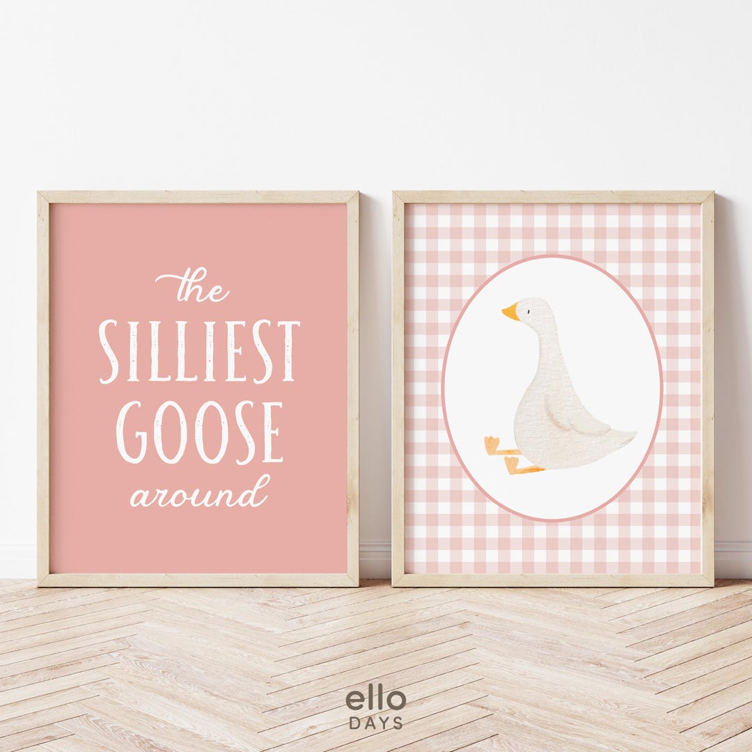 Pink Girl Nursery Decor Silly Goose Wall Art Silliest Goose Around ...
