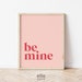 Valentine Positive Affirmations Wall Art, Pink Valentine Decor Print ...
