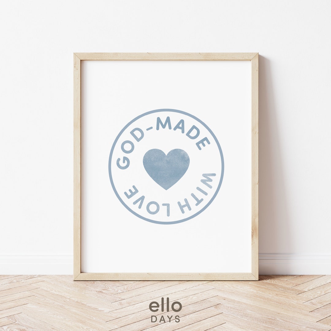 Christian Artwork Heart Baby Nursery Decor | Kids Room Faith Wall Art ...