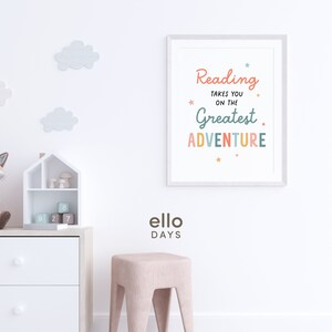 Reading Adventures Classroom Decoration Print, Reading Corner Wall Art ...