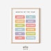 Months of the Year Learning Chart, Classroom Decoration Prints ...