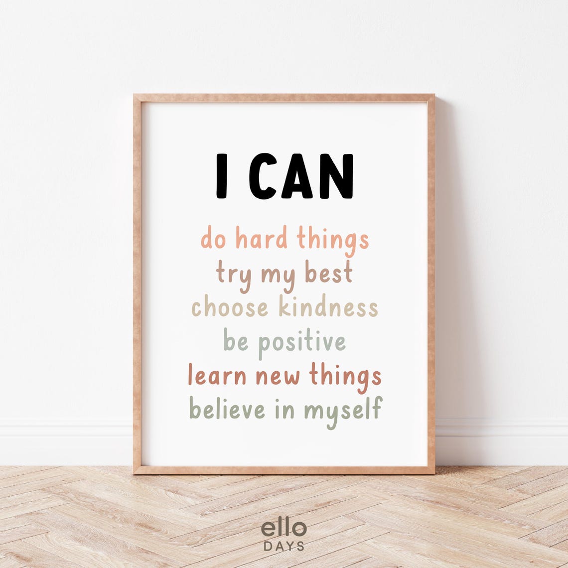 I Can Do Hard Things Motivational Poster, Positive Affirmations Print ...