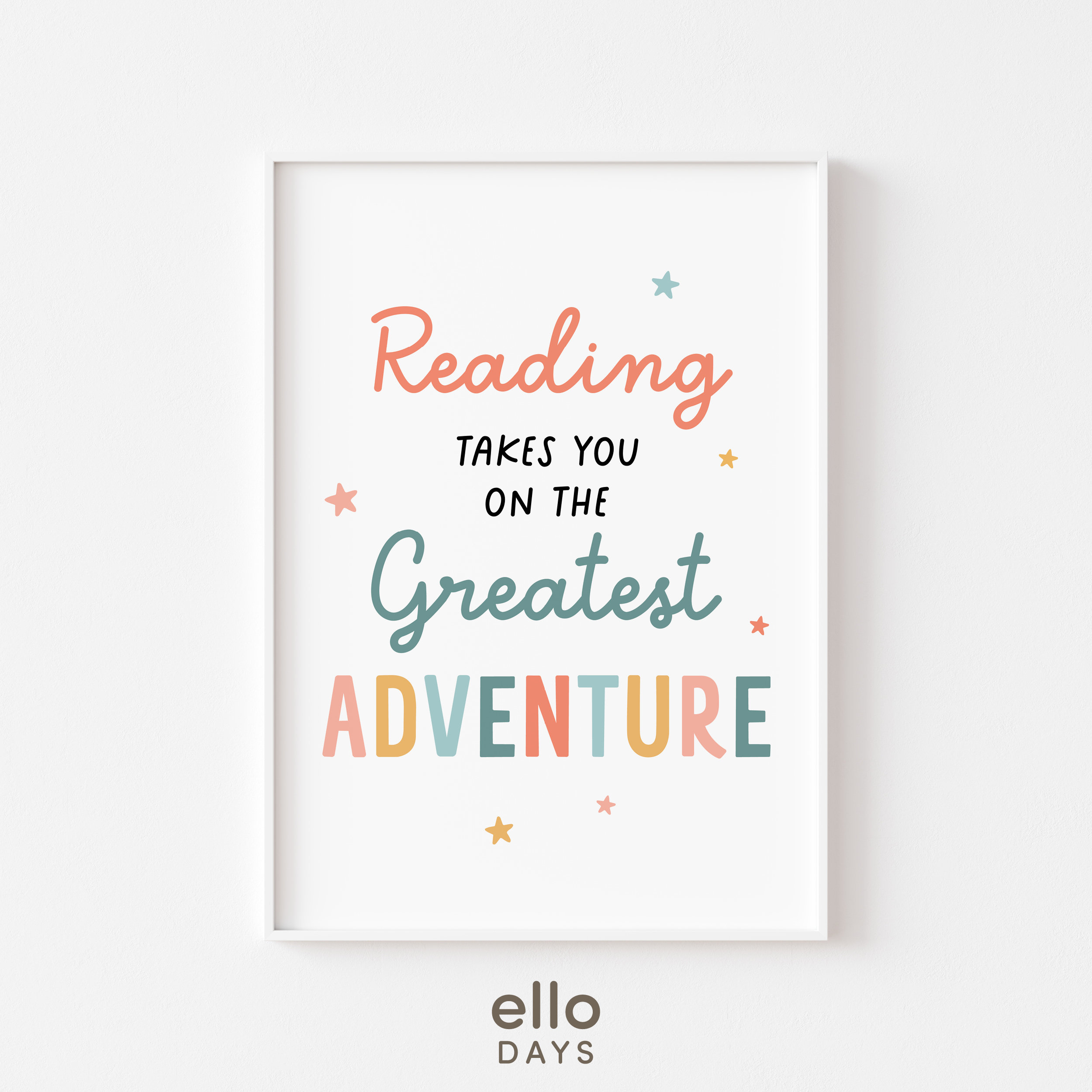 Reading Adventures Classroom Decoration Print, Reading Corner Wall Art ...