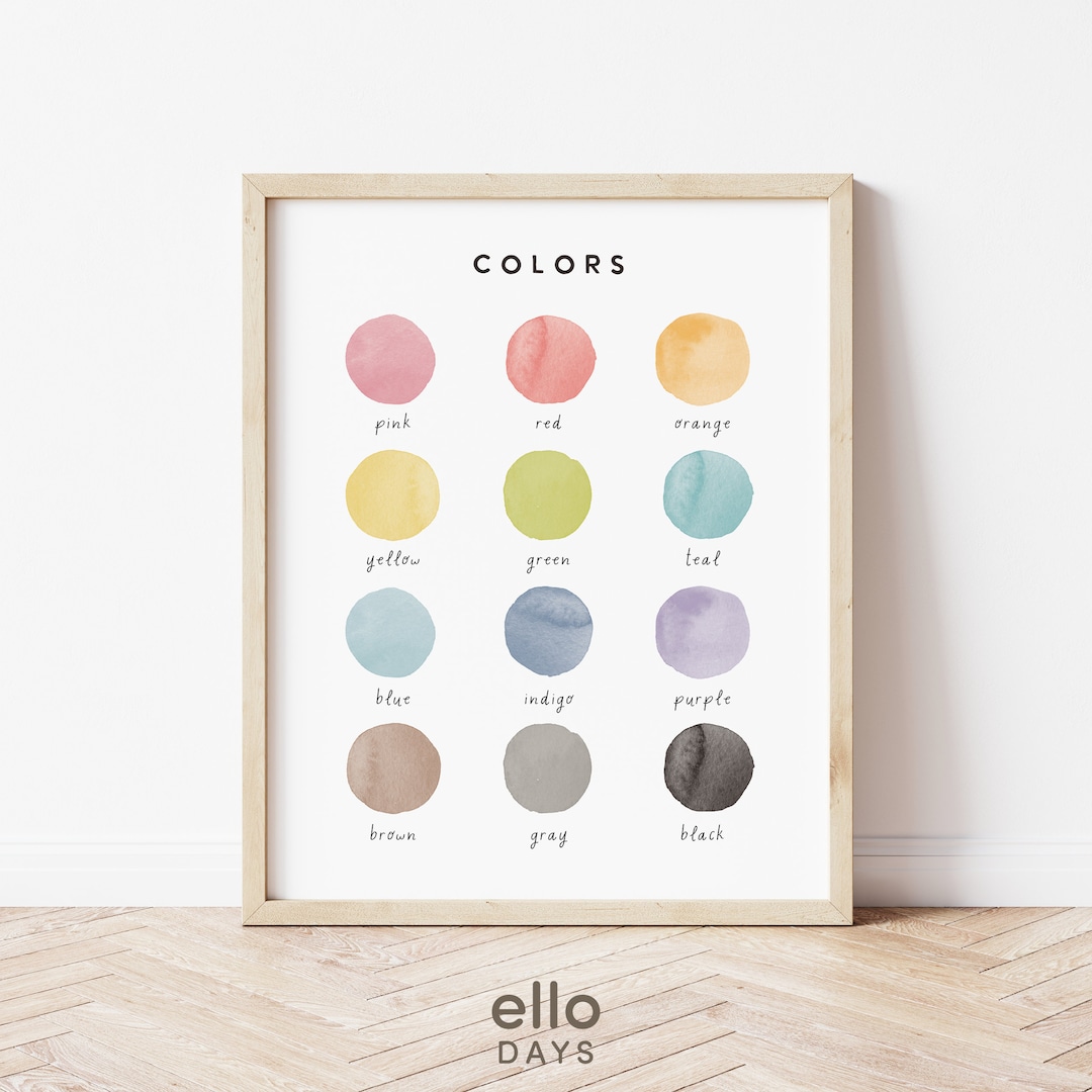 Rainbow Colors Printable Wall Art Poster | Colorful Watercolor Style ...