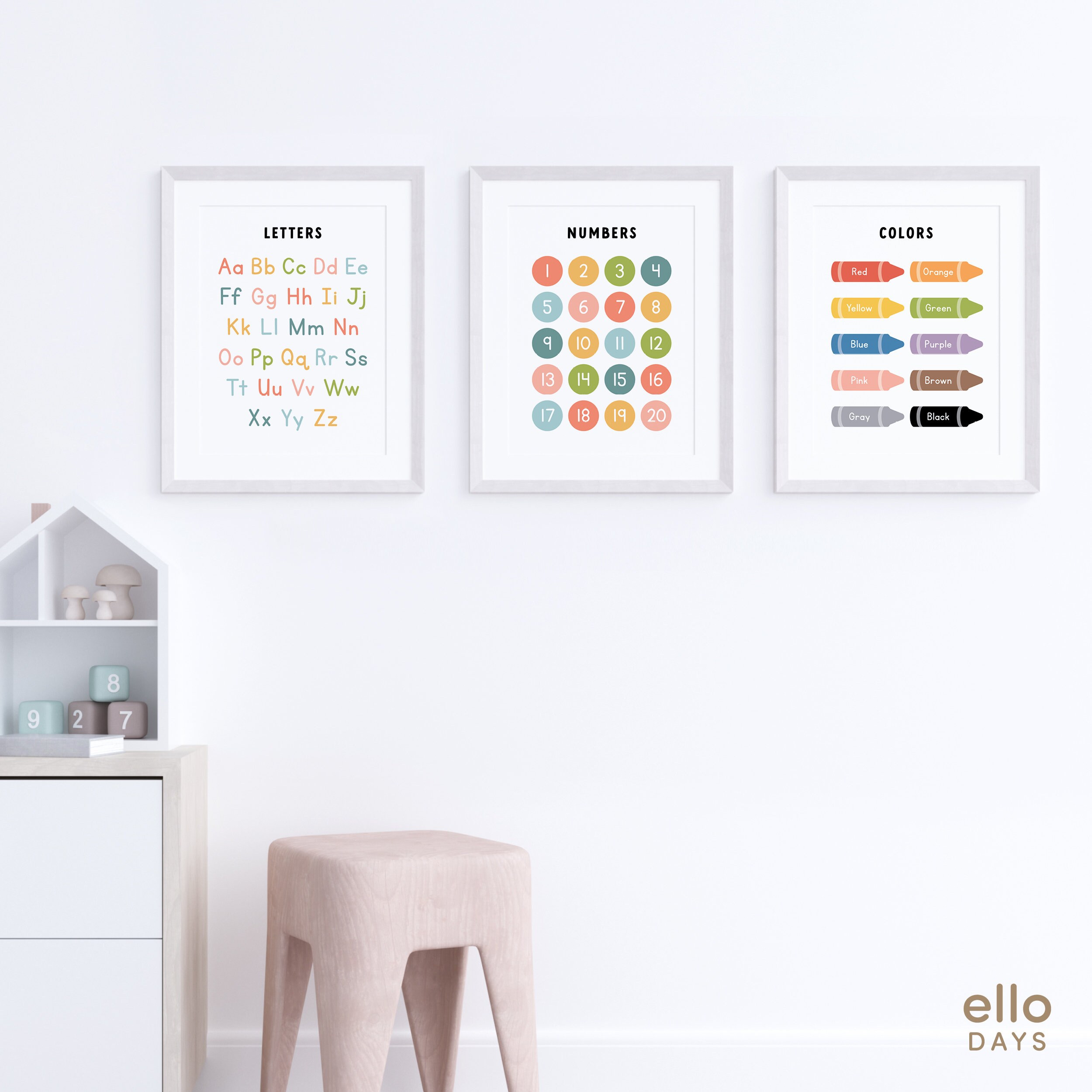 Educational Posters Set of 6, Classroom Homeschool Prints, Montessori ...