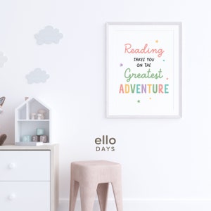 Reading Corner Wall Art Poster, Classroom Library Decoration, Reading ...