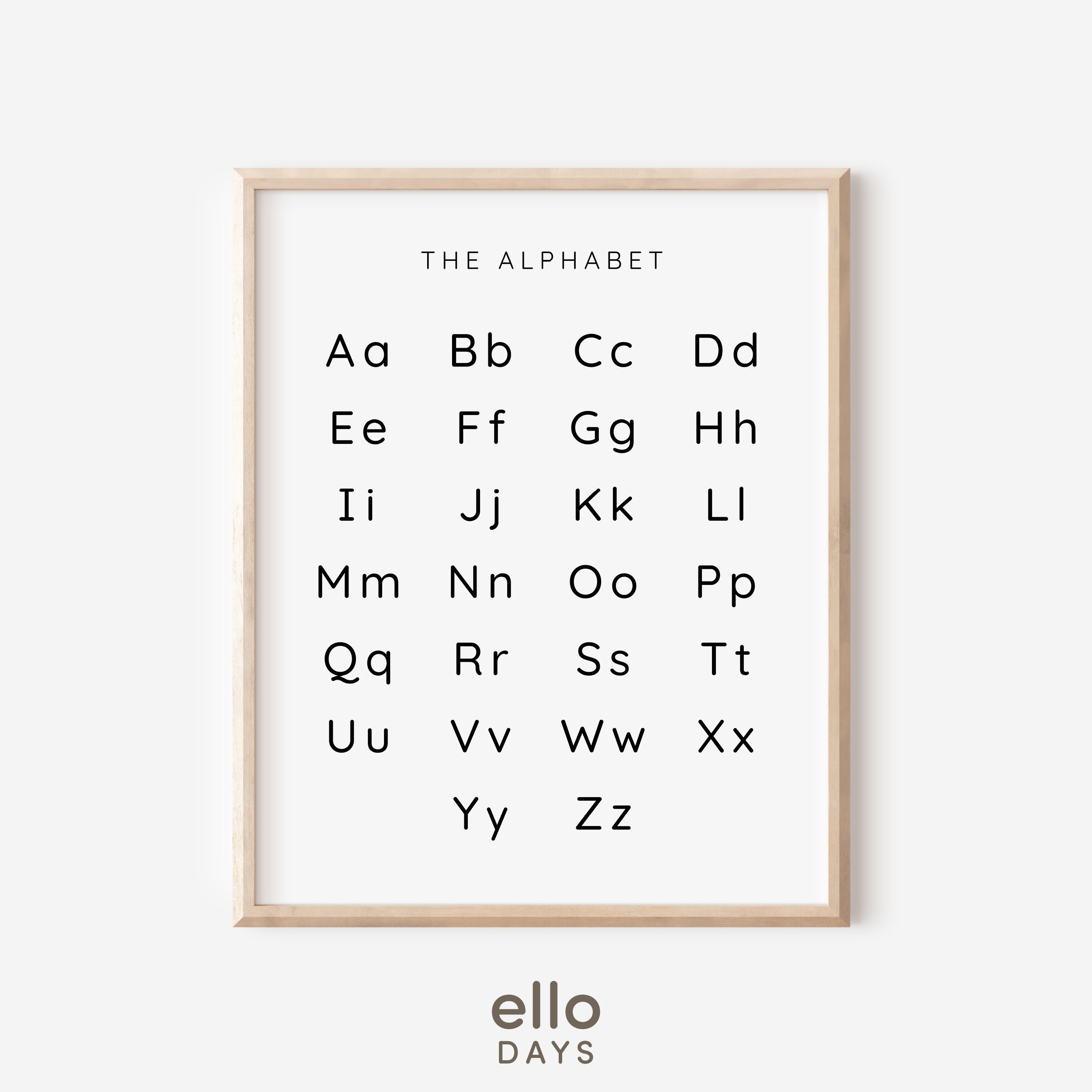 Minimalist Simple Alphabet Wall Art Printable | Educational ABC Poster ...