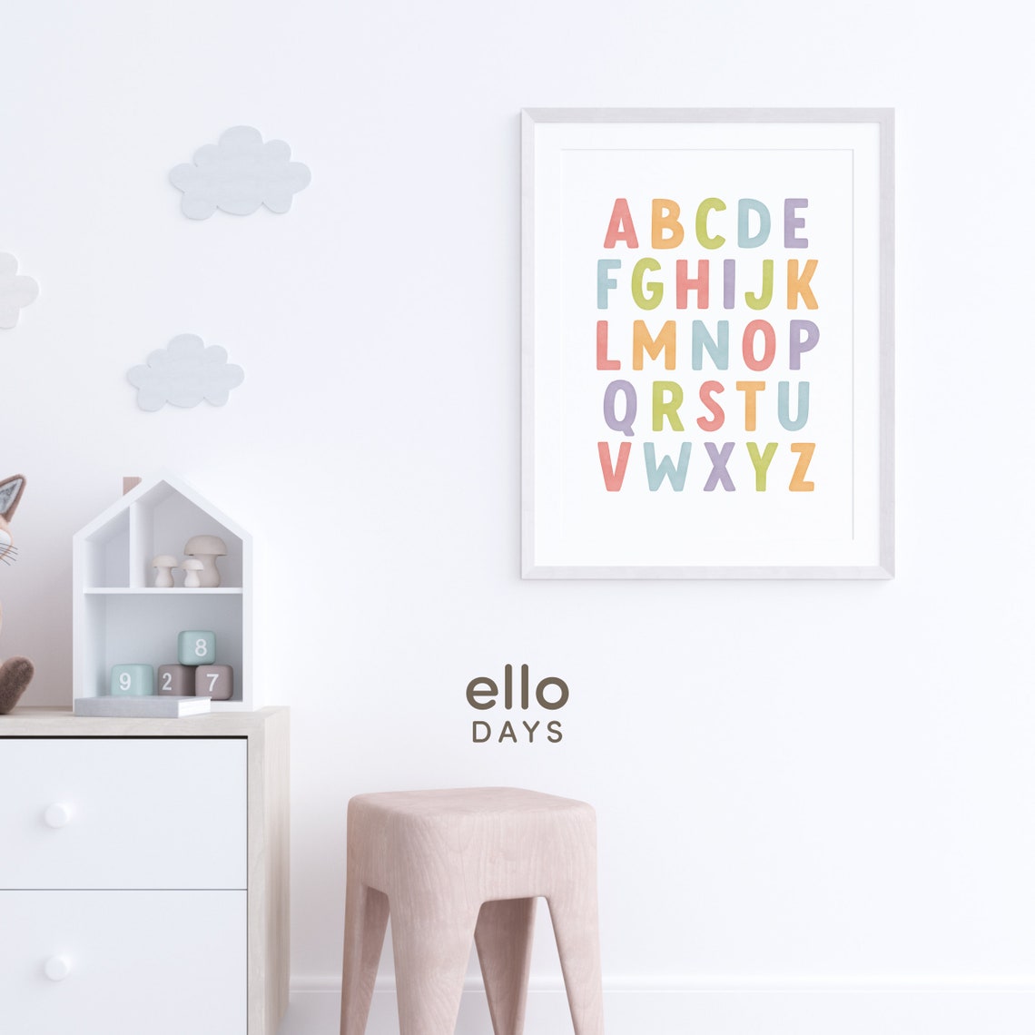 Rainbow Alphabet Printable Wall Art Poster Educational ABC Poster Kids ...