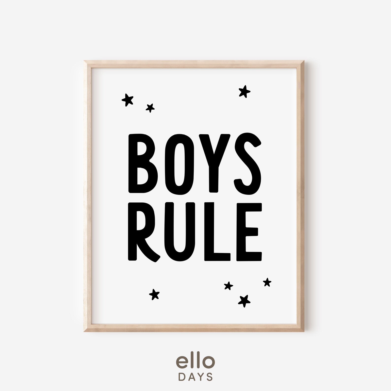 Boys Rule Wall Art Print, Boys Room Decoration Poster, Printable Wall ...