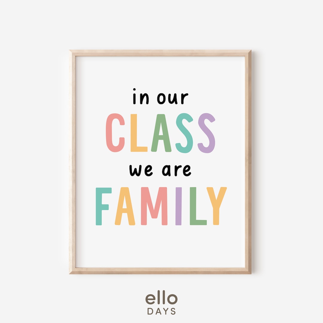 In Our Class We Are Family Wall Print PASTEL, Preschool Decor Poster ...
