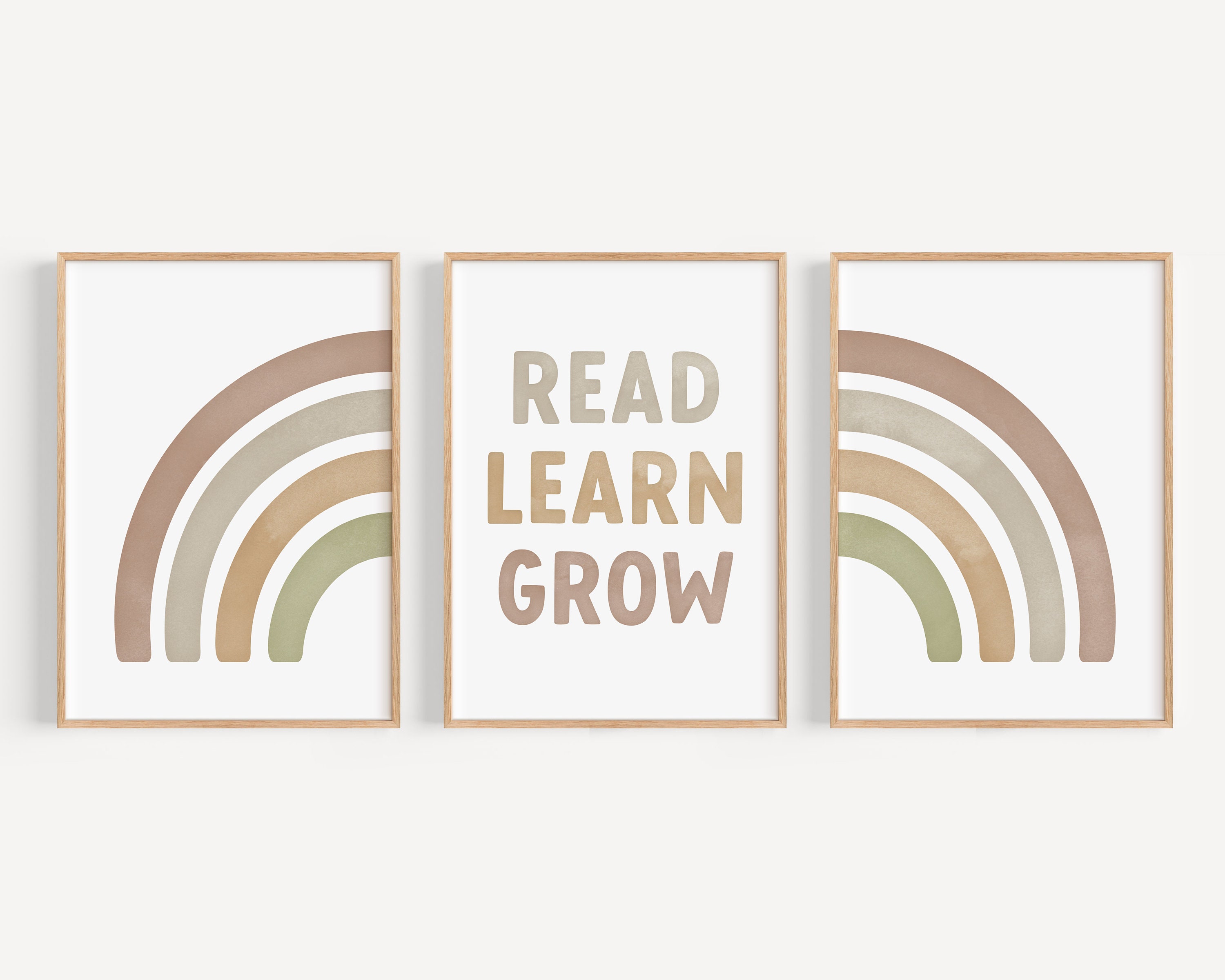 Split Rainbow & Read Learn Grow Printable Wall Art Poster - Etsy