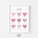 Love is Printable Wall Poster | Heart Watercolor Baby Nursery Decor ...