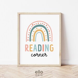 Reading Corner Kids Wall Art Decor Poster Set of 6 Bundle, Classroom ...