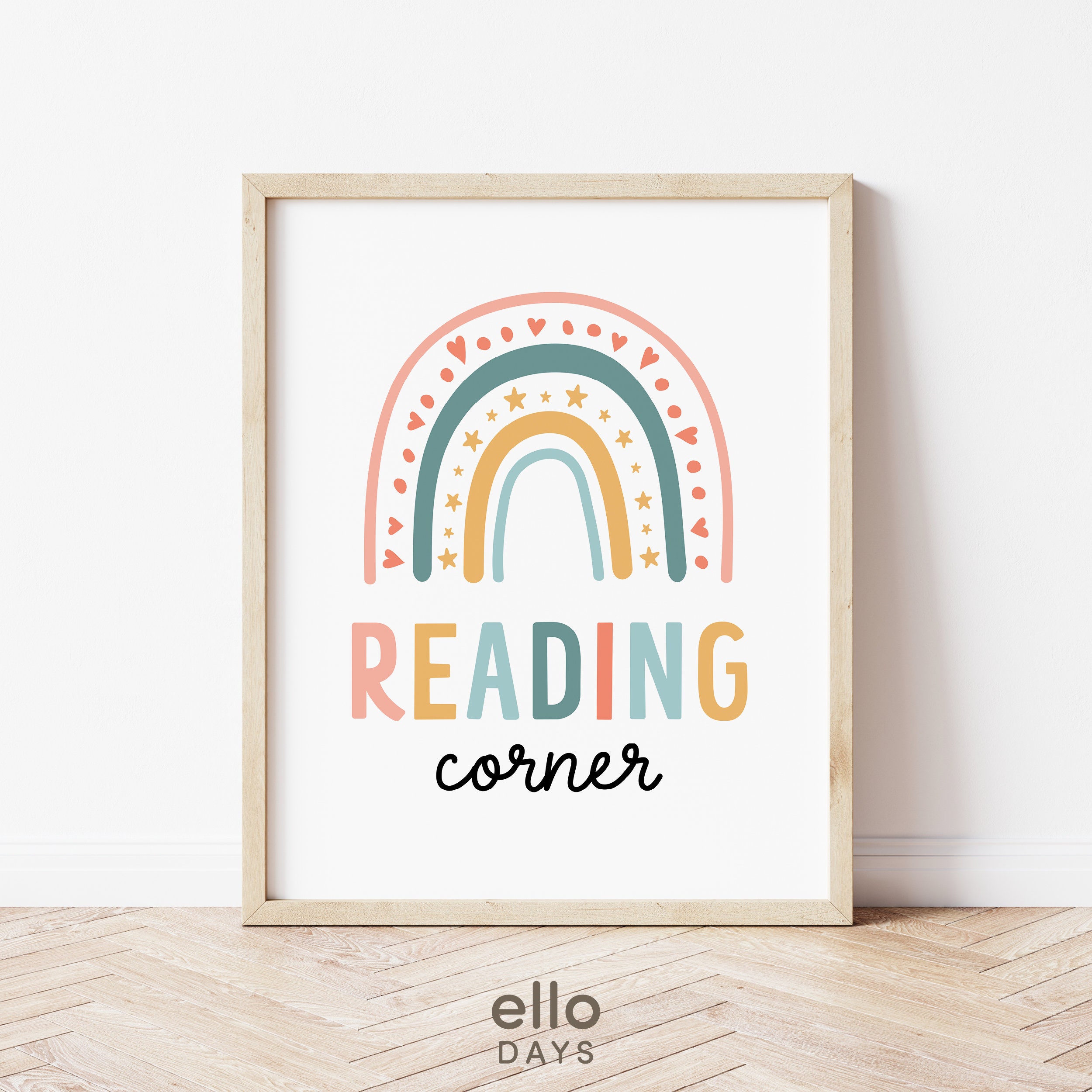 Reading Corner Kids Wall Art Decor Poster Set of 6 Bundle, Classroom ...