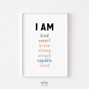 Affirmations for Kids Poster Set of 3, Daily Affirmations Wall Art ...