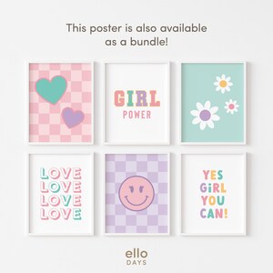 Girl Smiley Room Decor Girly Wall Art, Toddler Girl Playroom Prints ...