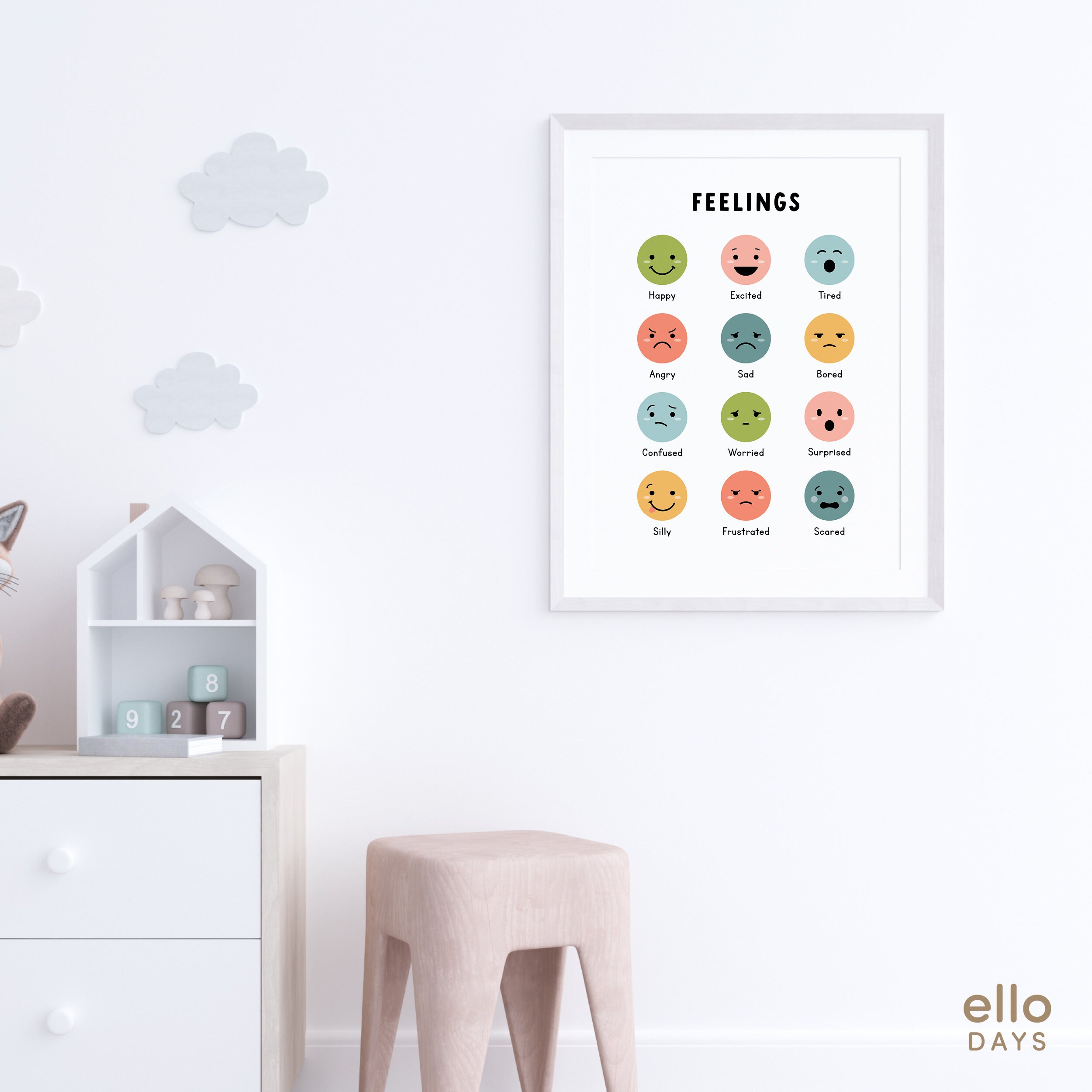 Toddler Feelings Educational Print, Playroom Poster, Calm Down Corner ...