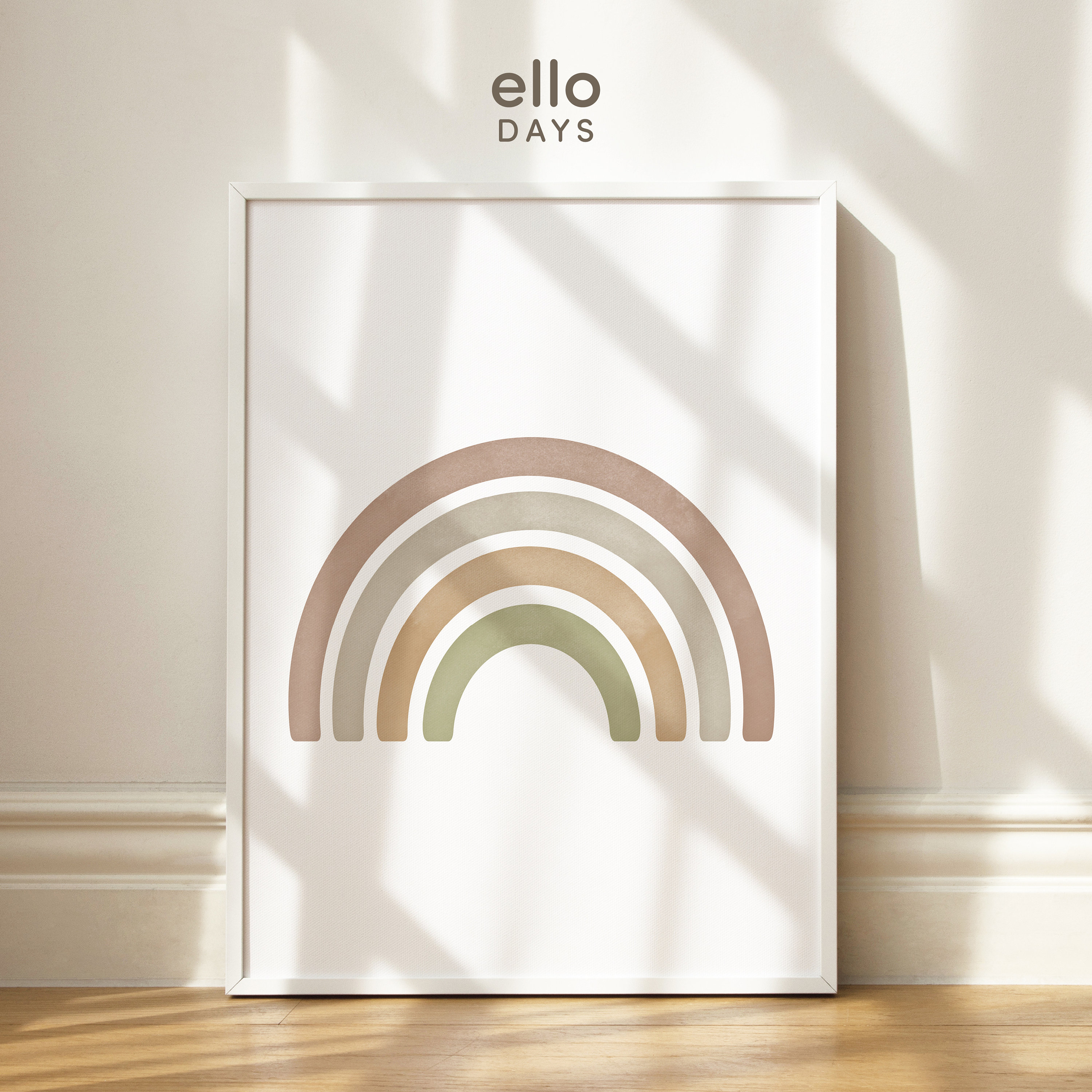 Rainbow Watercolor Printable Wall Art Poster | Neutral Baby Nursery ...