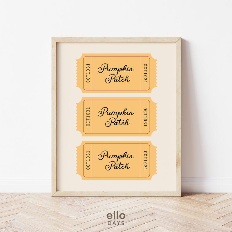 Pumpkin Patch Ticket - Etsy