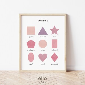 Pink Educational Poster Set of 6, Classroom Poster Bundle, Playroom ...