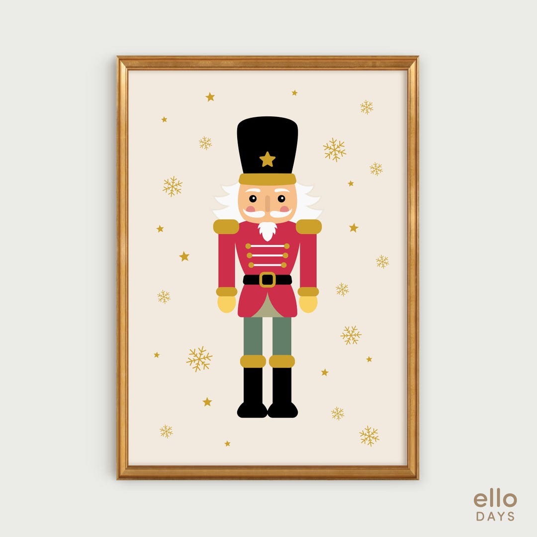 Nutcracker Christmas Wall Decor Print, Christmas Aesthetic Wall Art ...