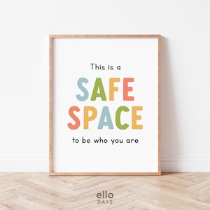 This is a Safe Space Poster, School Counselor Therapy Office Decor ...