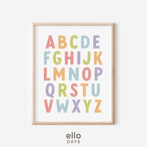 Rainbow Alphabet Printable Wall Art Poster | Educational ABC Poster ...