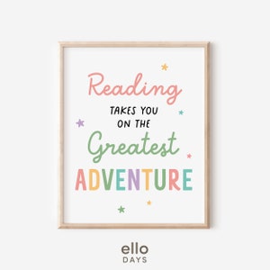 Reading Corner Wall Art Poster, Classroom Library Decoration, Reading ...