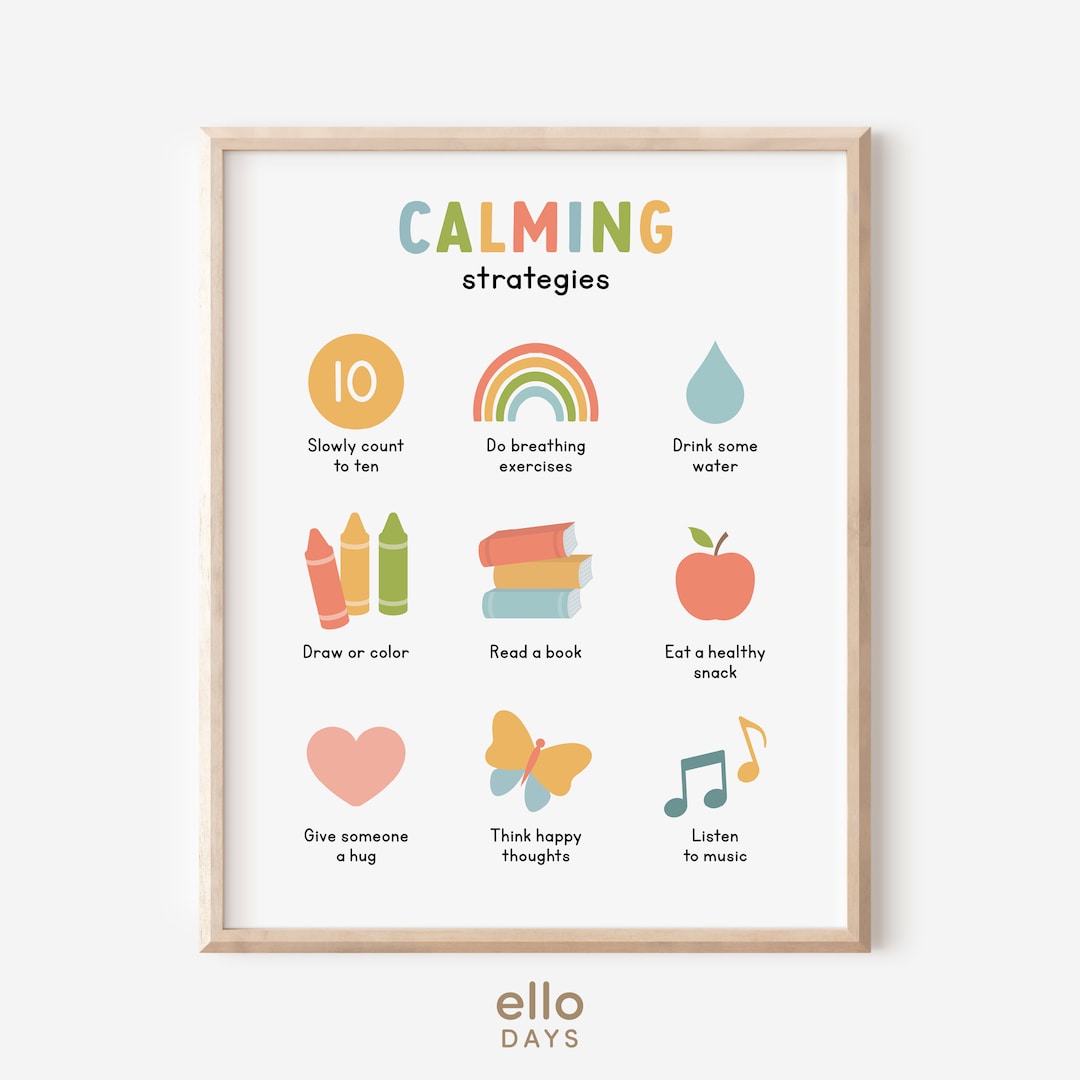 Calming Strategies Therapy Poster, Calming Corner, Mental Health Poster ...