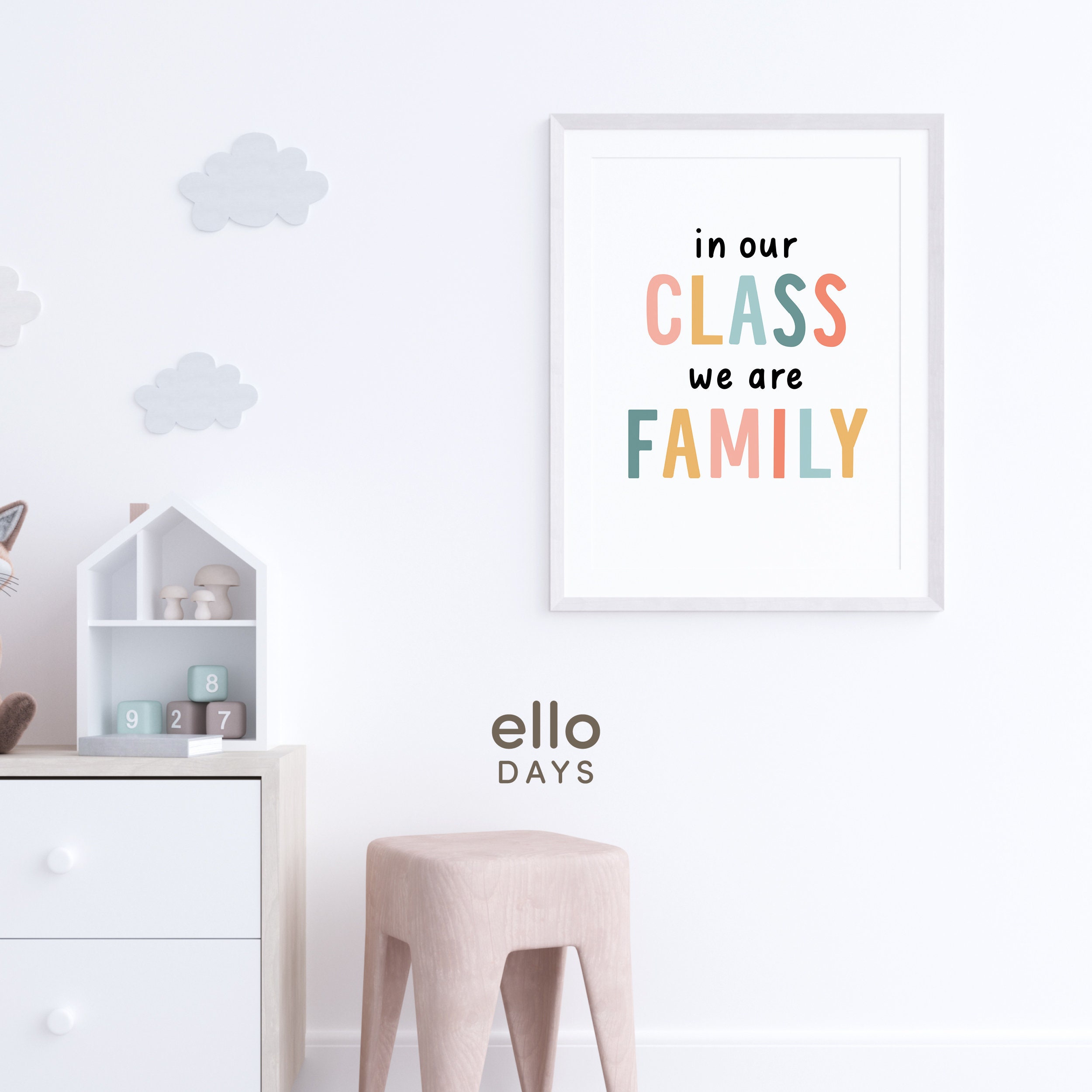 In Our Class We Are Family Wall Print Muted, Classroom Family Poster ...